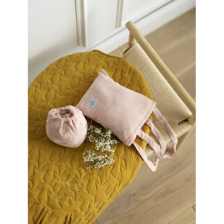 Set of 2 Sauthon Original Rose Quartz rectangular fitted sheets for cribs
